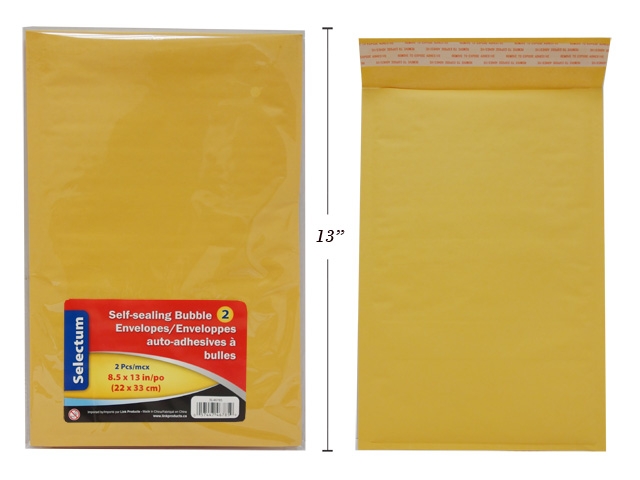Selectum Kraft Peel-N-Seal Bubble Envelopes - 8.5" x 13" ~ 2 per pack ...