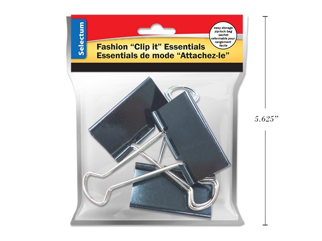 Selectum Black Foldback Clips - Large - 2" / 51mm ~ 3 per pack - Mr FLY
