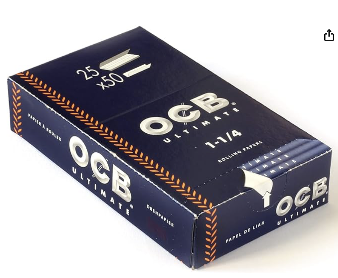 OCB Ultimate 1-1/4" Papers + Tips- 50/pack ~ 24 packs per box ...